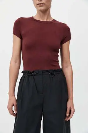 ST. AGNI Jersey Baby Tee - Currant