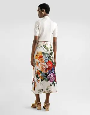 Dolce & Gabbana Silk Pullover With Flower Brooch - White