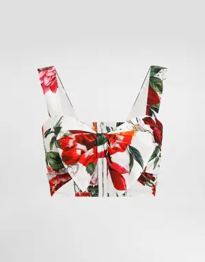 Dolce & Gabbana Floral Poplin Bra Top