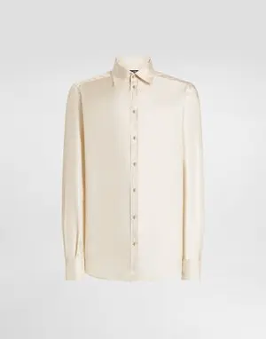 Dolce & Gabbana Martini Shirt In Silk Twill - Beige
