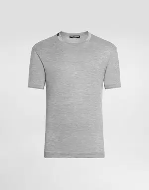 Dolce & Gabbana Short-sleeved Silk T-shirt - Grey
