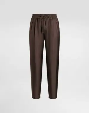 Dolce & Gabbana Silk Twill Jogging Trousers - Brown