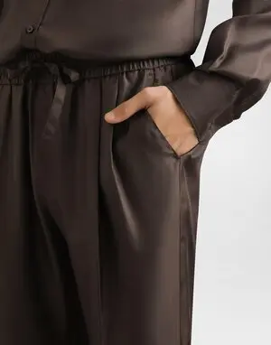 Dolce & Gabbana Silk Twill Jogging Trousers - Brown