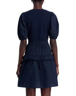 SINGLE THREAD Puffed Sleeve Dress - Navy