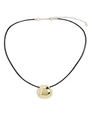 Shashi Lasso Pendant Necklace - Black/gold
