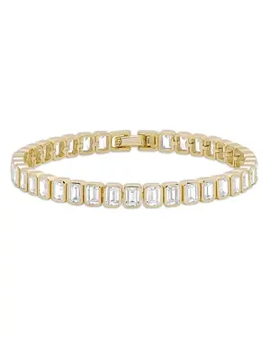Shashi Emerald Cut Tennis Bracelet - Gold