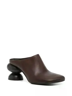 UMA WANG 75mm Stone Mules - Brown