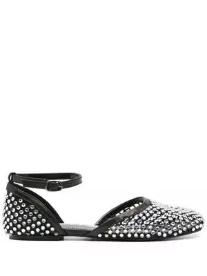 STRATEGIA SHOES Crystal-embellished Ballet Flats - Black
