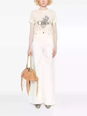 Chloé Logo Cotton T-shirt - Neutrals