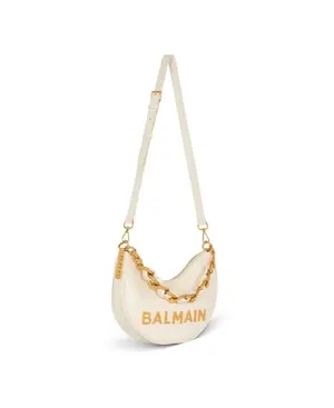 Balmain 1945 Soft Moon Crinkled Calfskin Leather Bag