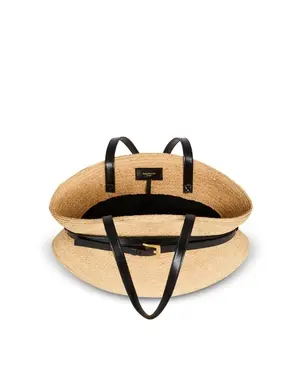Balmain Shuffle Medium Raffia Bag