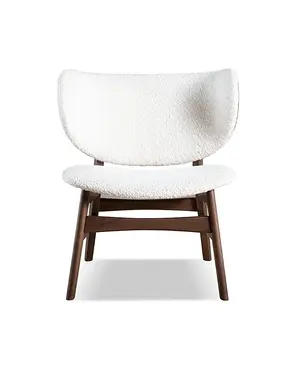 FURNITURE OF AMERICA Shaw Boucle Wingback Accent Chair - Walnut And White