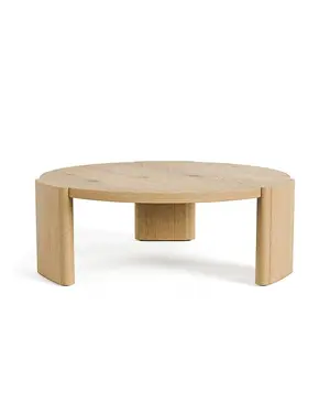 FURNITURE OF AMERICA Minst Wood Round Coffee Table - Oak