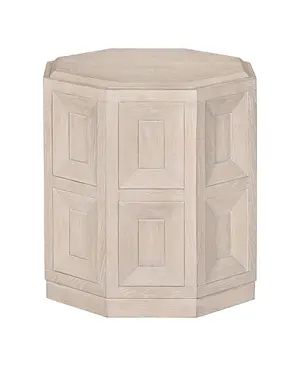 FURNITURE OF AMERICA Flonnin Hexagon End Table With Coffer Panels - Tawny Brown