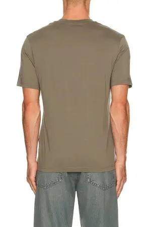 FRAME Light Cotton Tee In Brown - Smokey Green