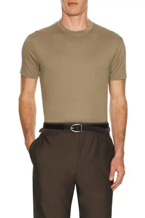TOM FORD Crew Neck Tee In Olive - Olive Green