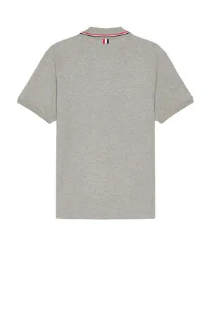 Thom Browne Short Sleeve Rib Polo In Grey