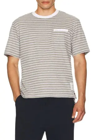 Thom Browne Short Sleeve Pocket Tee In Grey