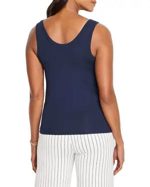 NIC+ZOE Shimmer Trimmed Tank Top - Dark Indigo