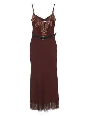 Women's Brown Button-Embellished Dresses