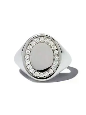 HATTON LABS Oval Topaz Signet Ring