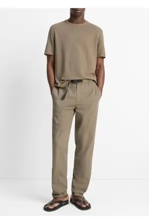 Vince Italian Cotton Ripstop Belted Pant - Natural