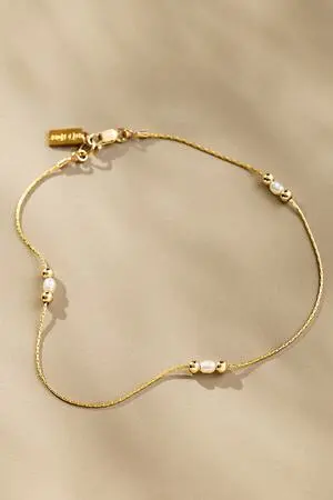 SET & STONES Michelle Pearl Anklet - Gold