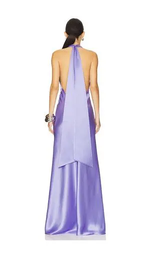 SAU LEE Halterneck Gown - Periwinkle