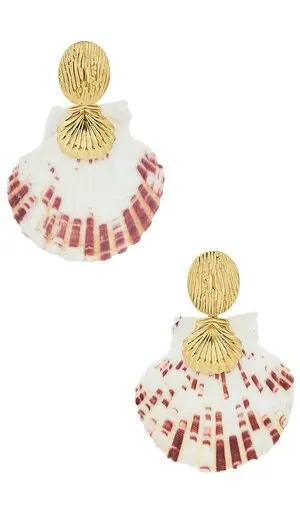 PETIT MOMENTS Embellished Shell Earrings - Gold