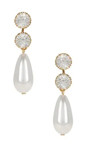 ANTON HEUNIS Double Round Drop Earrings - Clear Pearl