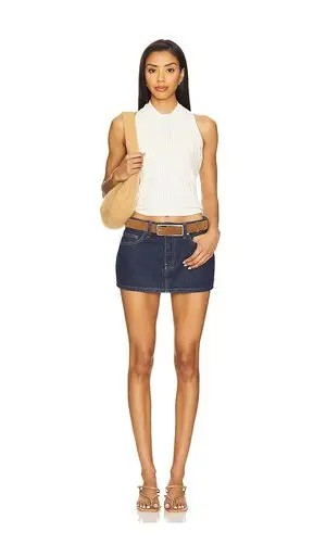 Central Park West Junie Cabled Halter Top - White