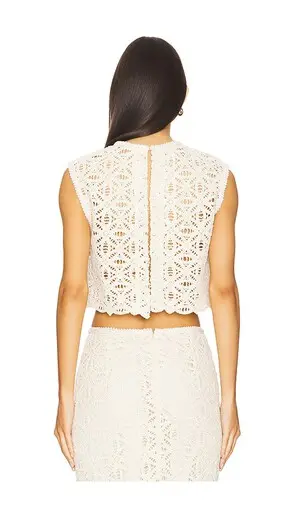 SABINA MUSAYEV Debby Lace Cropped Top - Ivory