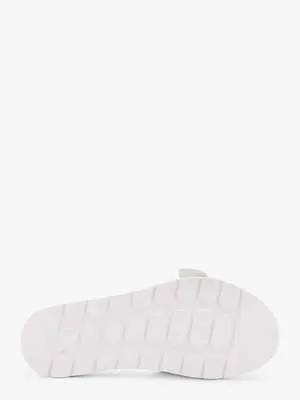 Tory Burch Patent Synthetic Leather Buckle Slide - White