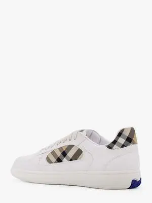 Burberry Leather Low-top Sneakers With Check Inserts - White