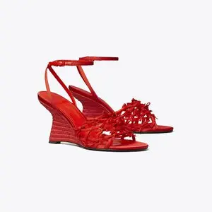 Tory Burch Mini Bow Espadrille Wedge - Blazing Red/blazing Red