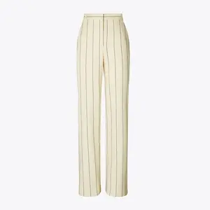Tory Burch Striped Cotton Wide-leg Pant