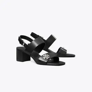 Tory Burch Turnlock Heeled Sandal - Perfect Black