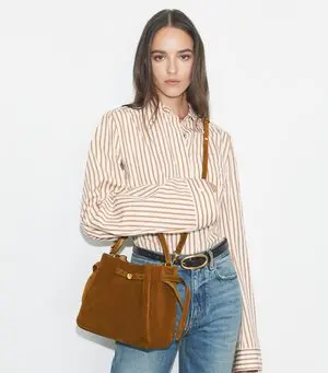 Tory Burch Romy Suede Bucket Bag - Park Bench