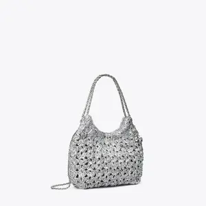 Tory Burch Mini Fleming Woven Hobo Bag