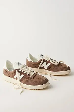 NEW BALANCE T500 Low-top Suede And Leather Sneakers - Brown