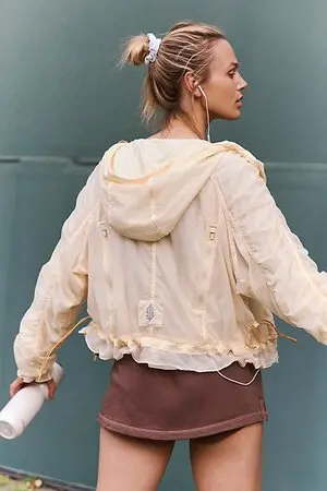 Free People Sheer Bliss Hooded Jacket