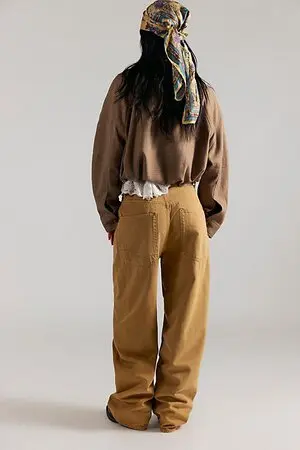 Free People We The Free Truro Baggy Puddle Jeans - Warm Rust