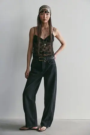 Free People We The Free Truro Baggy Puddle Jeans - Witching Hour