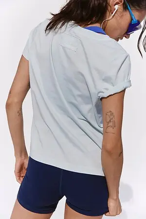 Free People Care Fp Game Time Logo Tee - Retro Blue/black Combo