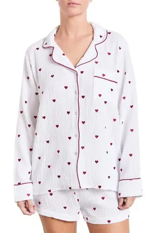 Splendid Lottie Love Cotton Short Pajamas - Whte/emboldened
