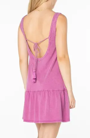 Roxy Still Salty Cotton Minidress - Striking Purple Solid