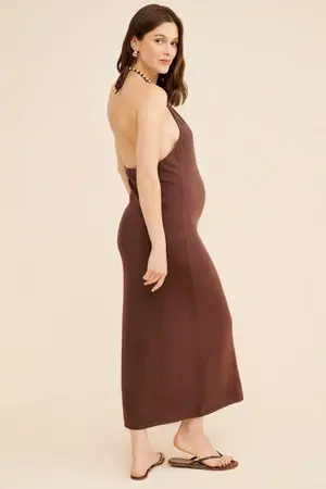 EMILIA GEORGE Emmi Halter Midi Dress
