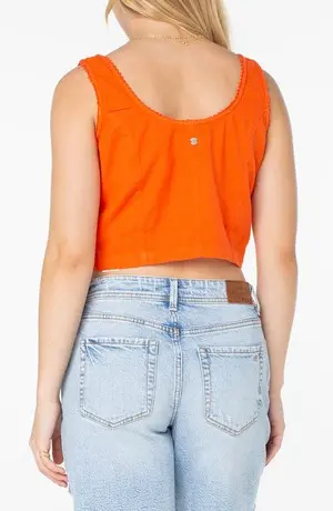 Roxy Kayla Sleeveless Cotton Tie-front Top - Tigerlily Solid