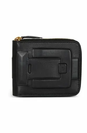 Balmain Anthem Calfskin Leather Wallet - Black
