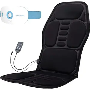 PURSONIC Heat & Vibration Comfort Bundlechair Cushion Massager With Shiatsu Nodes + Stomach & Back Massager - Multicolor